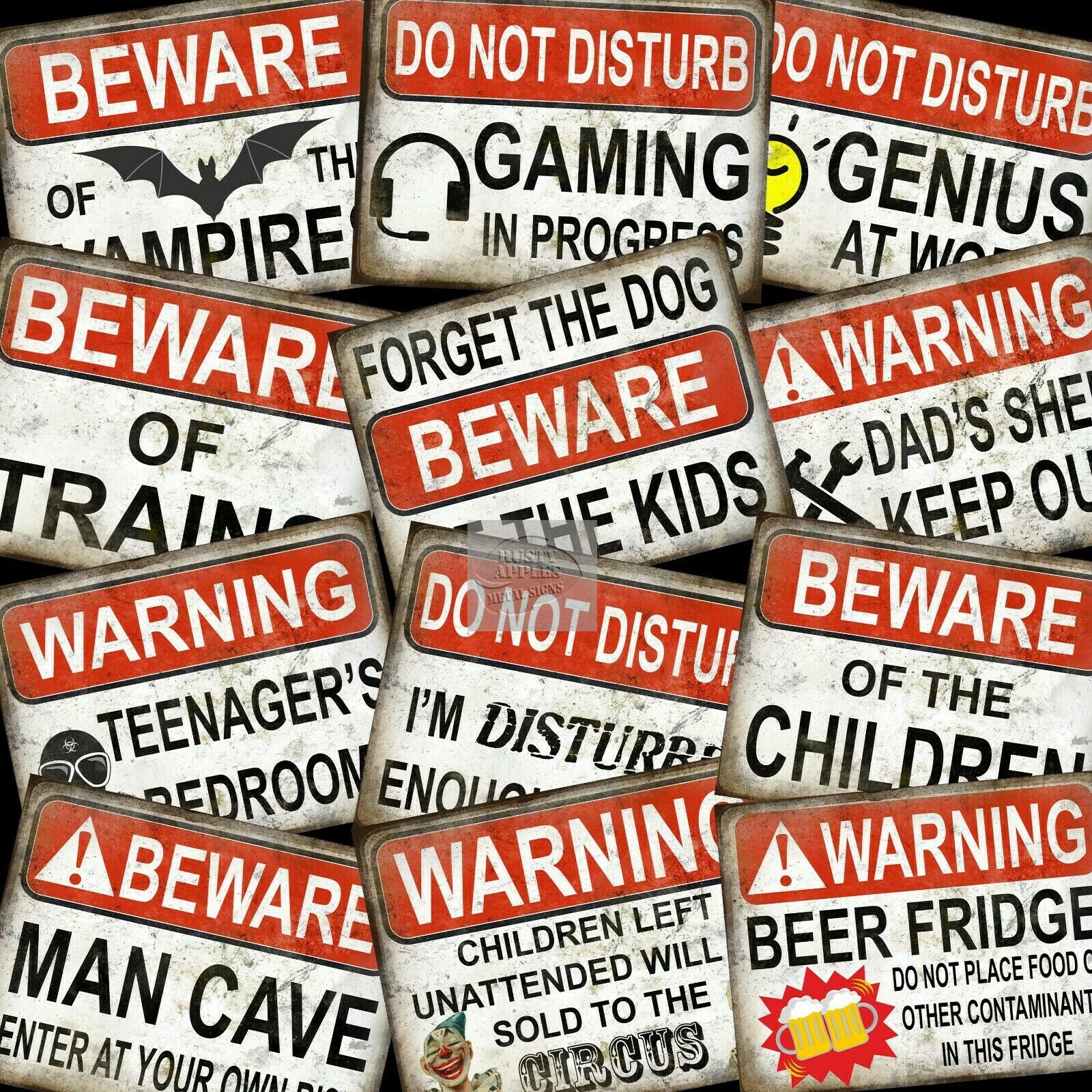 Warning / Beware Retro Funny Metal Signs 9 Different Designs | Etsy
