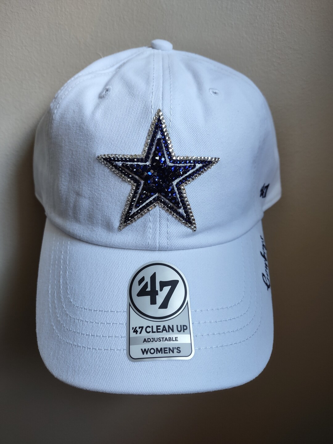 Bling Crystal Dallas Cowboys White Adjustable Hat | NFL Bling Hat ...