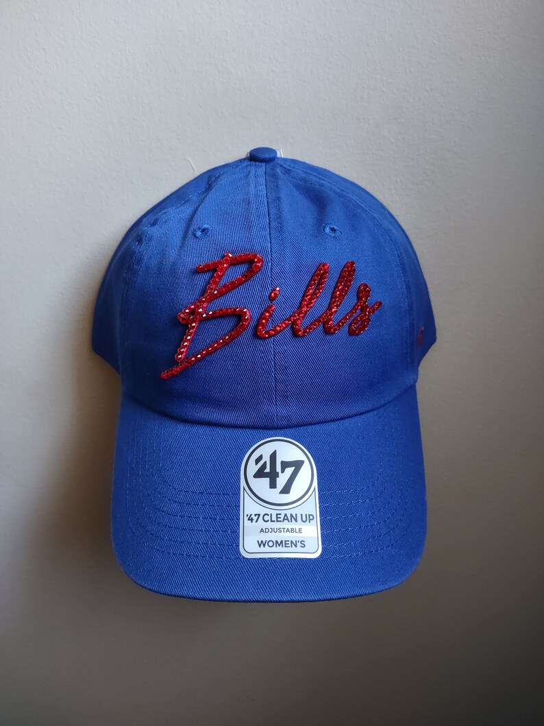 Bling Crystal Buffalo Bills Script Blue Adjustable Hat NFL Football ...
