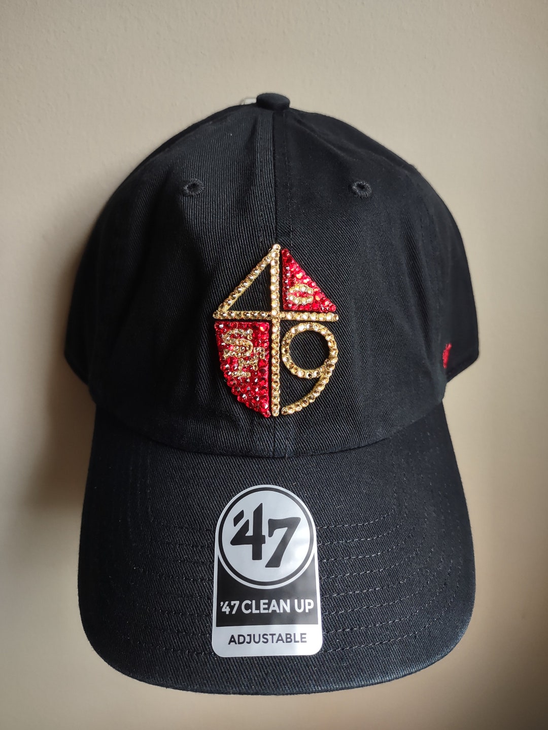 Bling Crystal San Francisco 49ers Legacy Retro Black Adjustable Hat NFL ...
