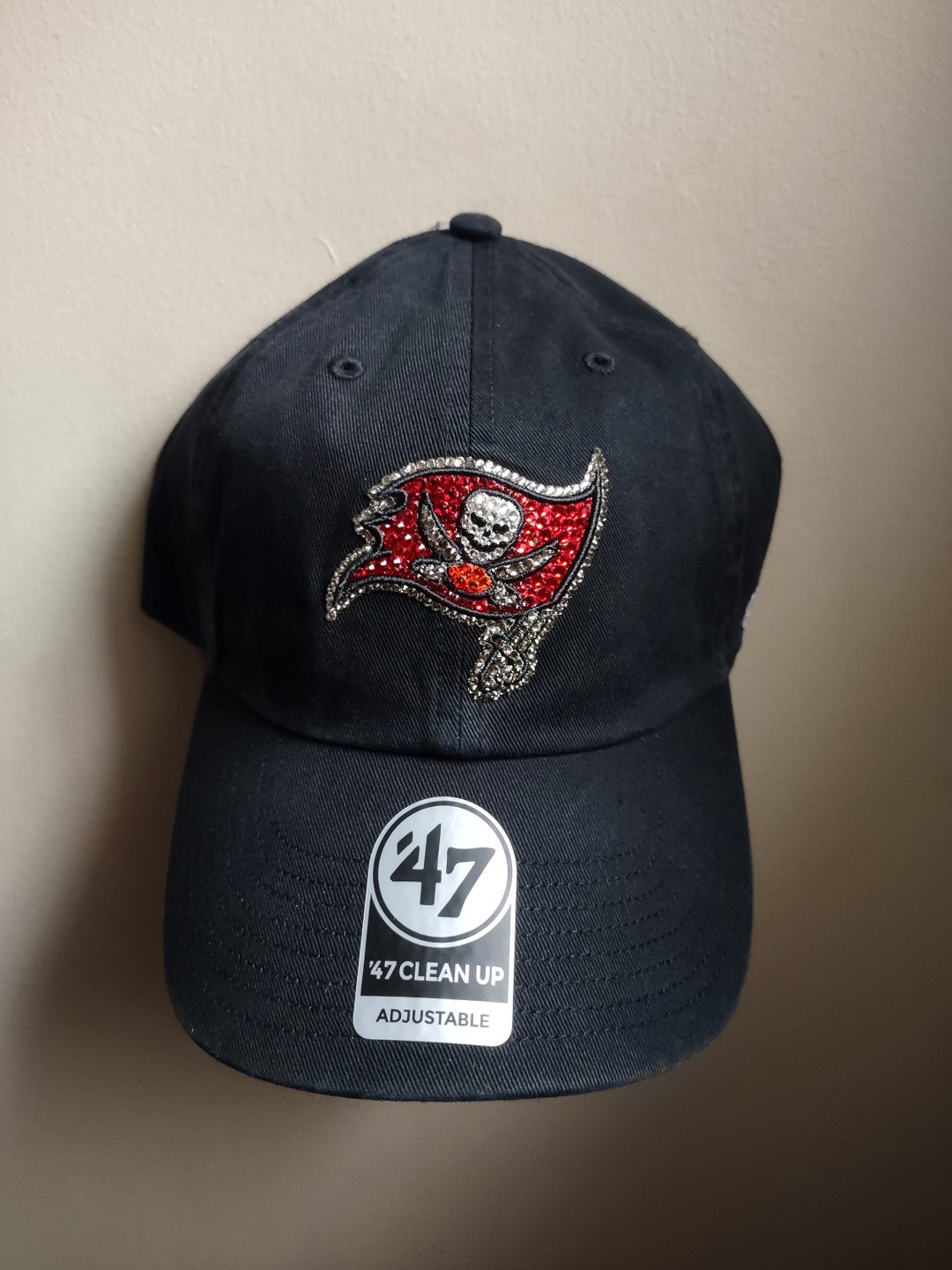 Bling Crystal Tampa Bay Buccaneers Black Adjustable Hat NFL Bling Hat ...