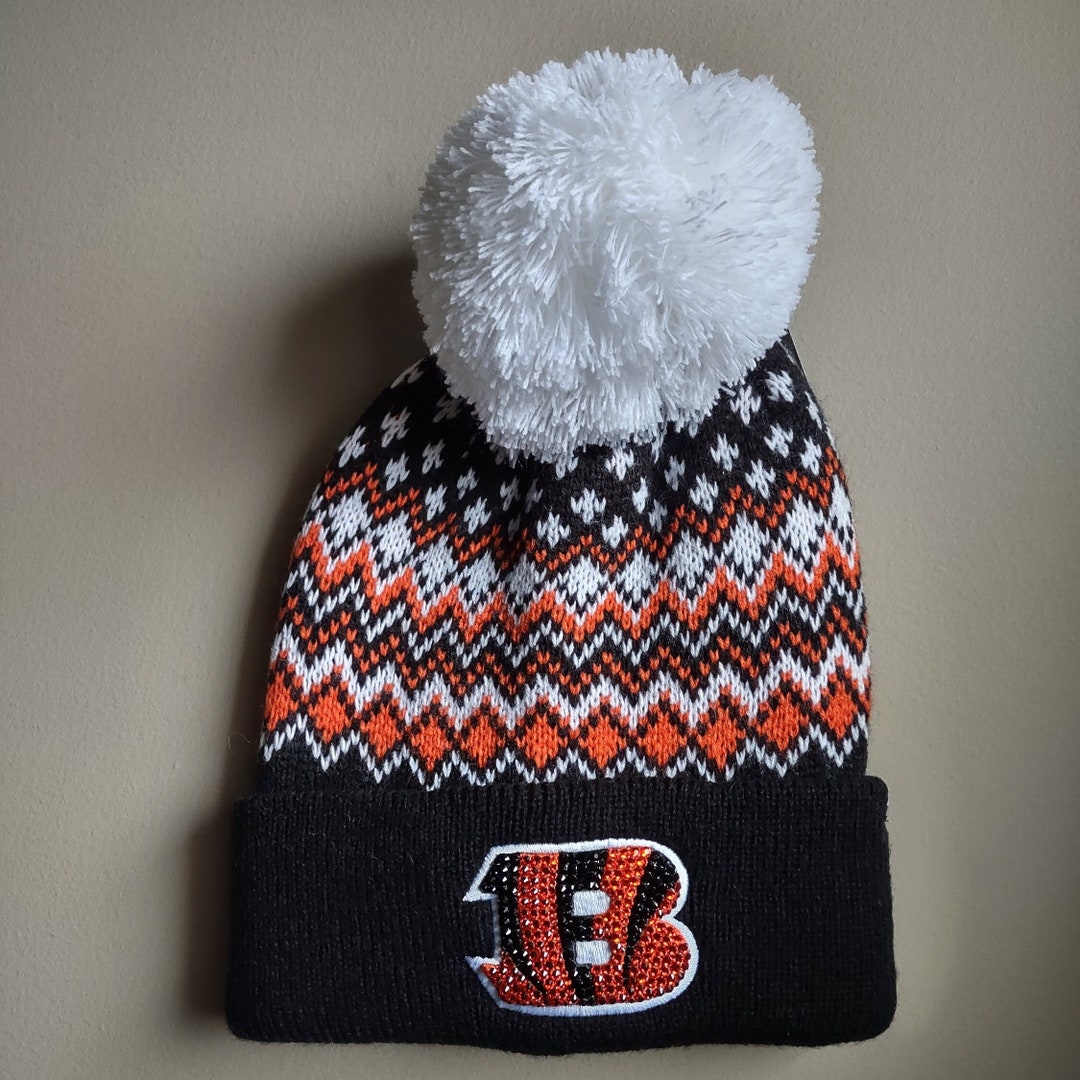 Bling Crystal Cincinnati Bengals Winter Hat NFL Football Bling Hat ...