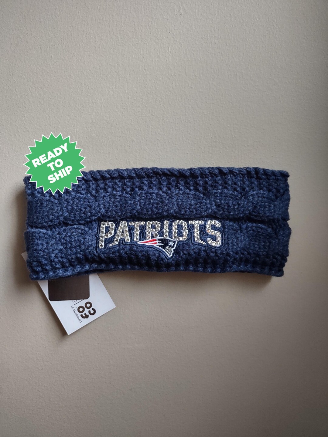 Bling Crystal New England Patriots Winter Headband | NFL Bling Hat ...