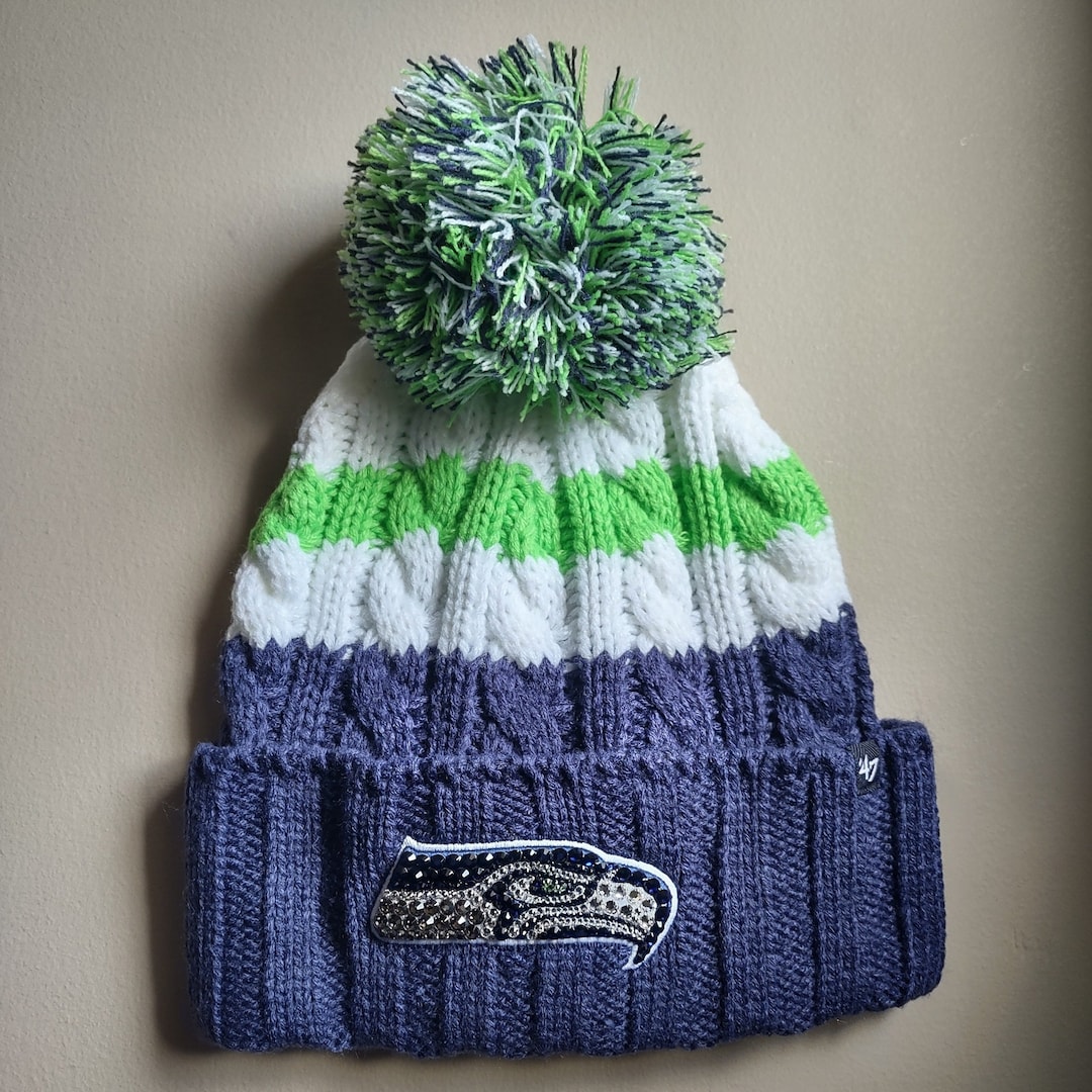 Bling Crystal Seattle Seahawks Winter Beanie Hat NFL Football Bling Hat ...