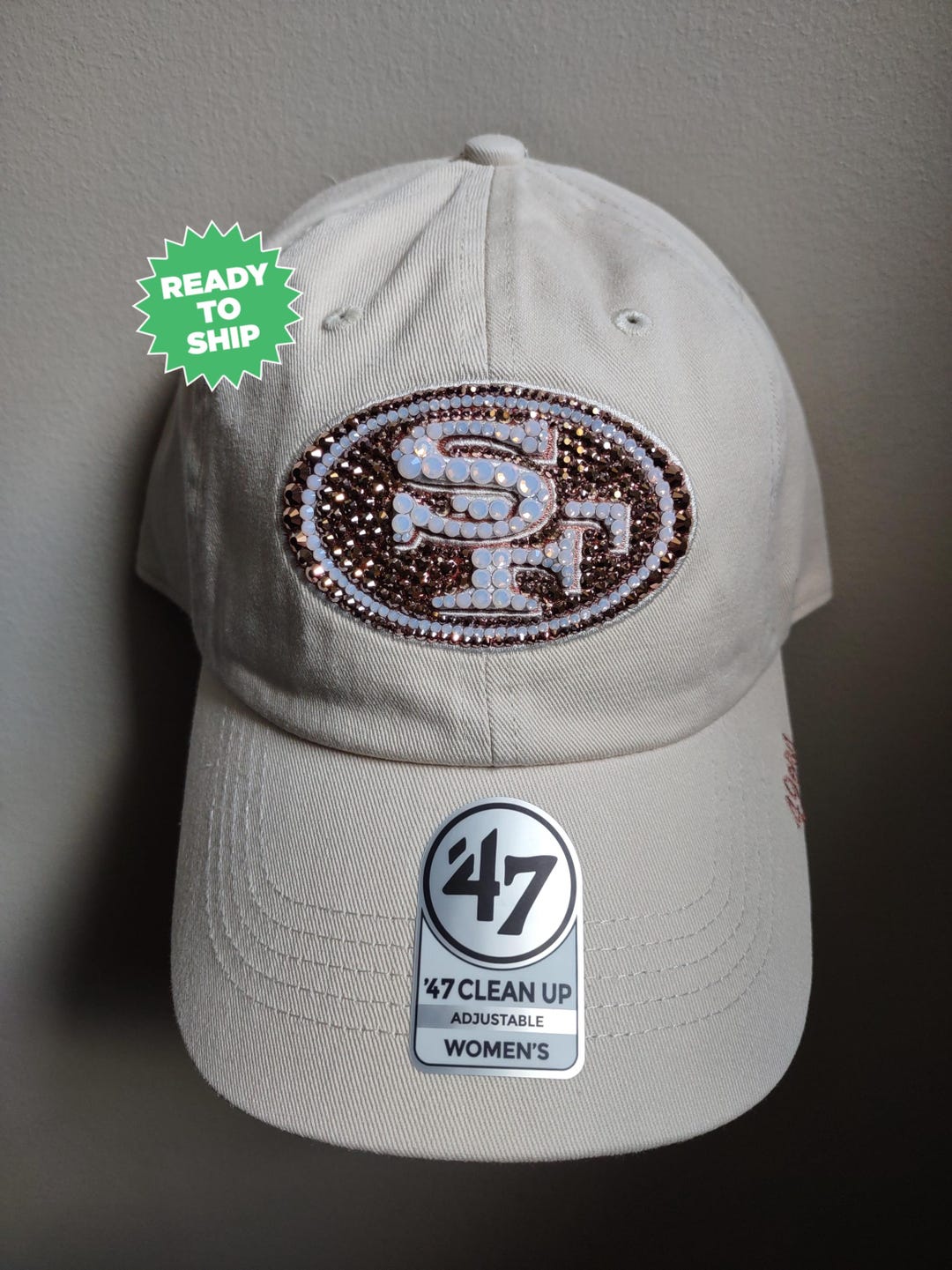 Bling Crystal San Francisco 49ers Ivory & Rose Gold Adjustable Hat ...