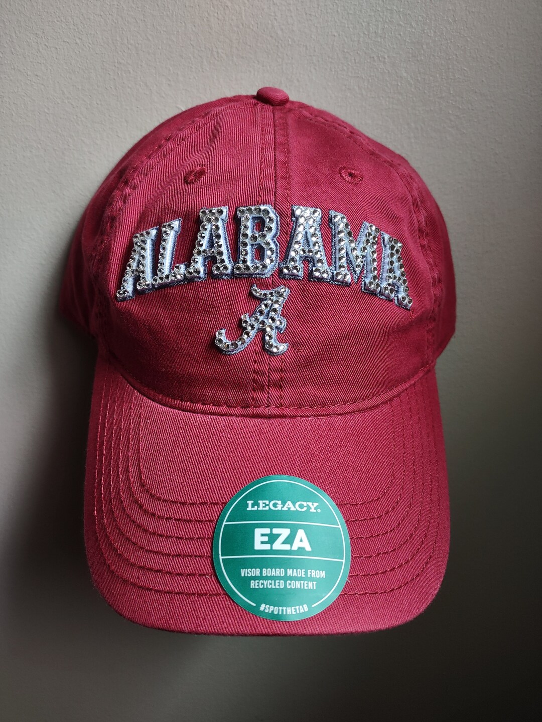 Bling Crystal Alabama Crimson Tide Script Adjustable Hat | NCAA Bling ...