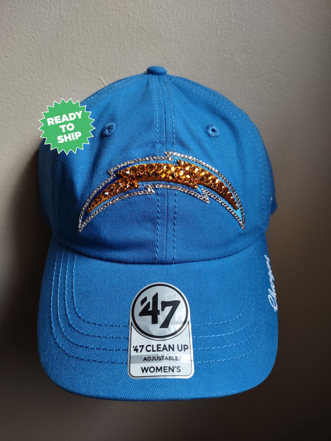 Bling Crystal Los Angeles Chargers Blue Adjustable Hat | NFL Football ...