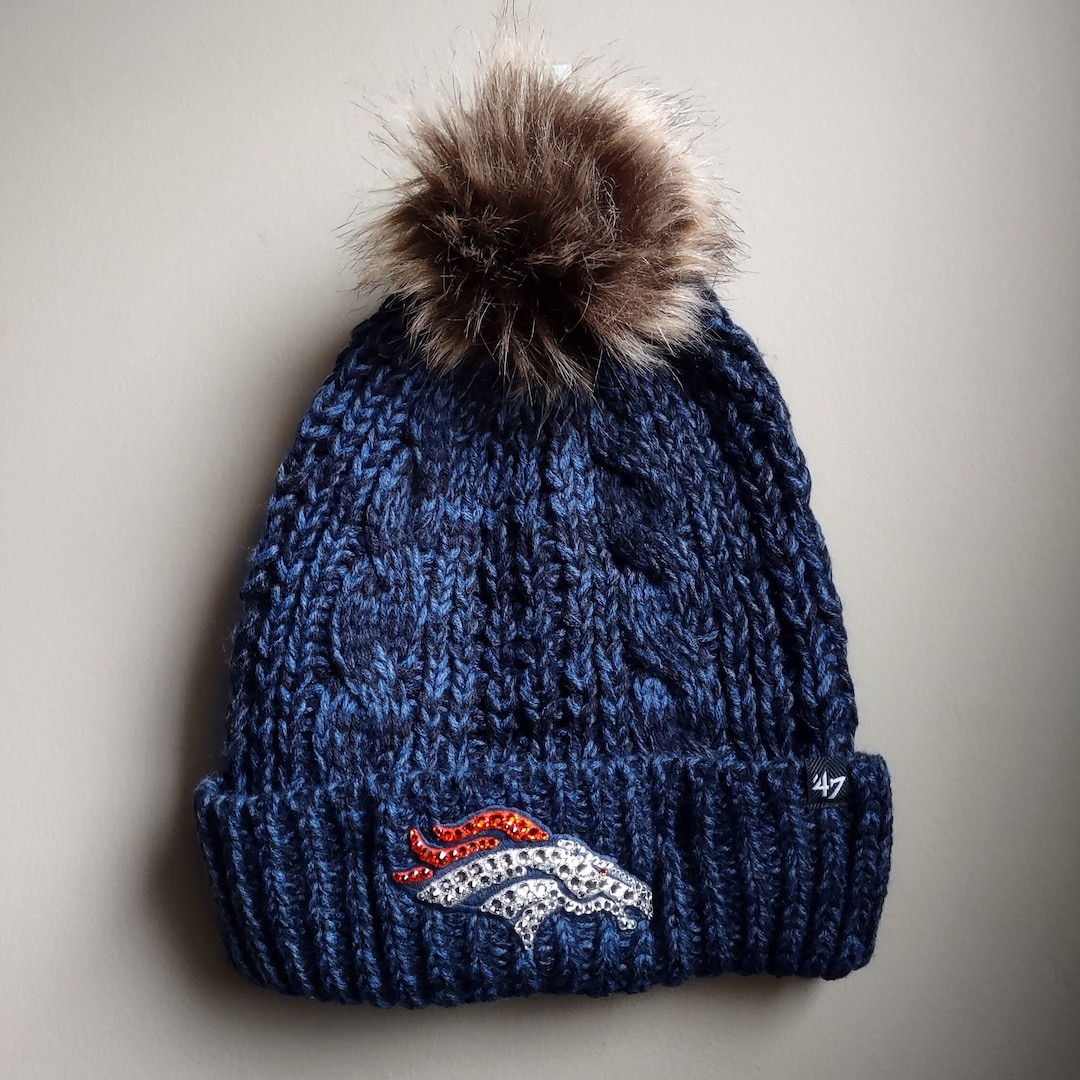 Bling Crystal Denver Broncos Navy Blue Winter Beanie Hat | NFL Football ...