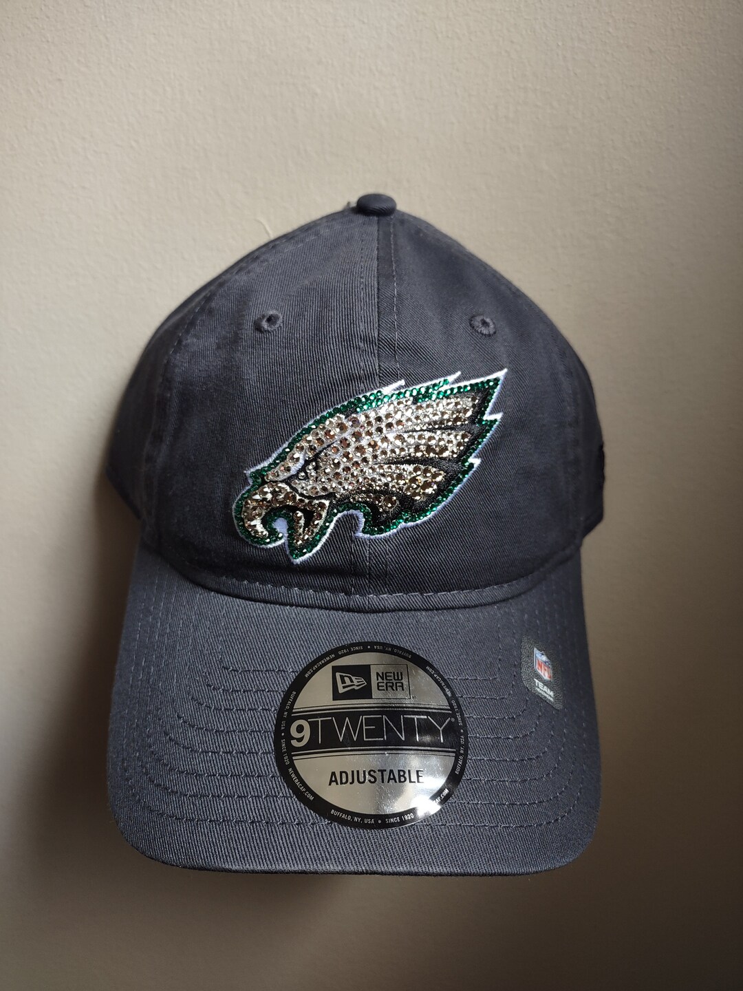 Bling Crystal Philadelphia Eagles Gray Adjustable Hat NFL Football ...