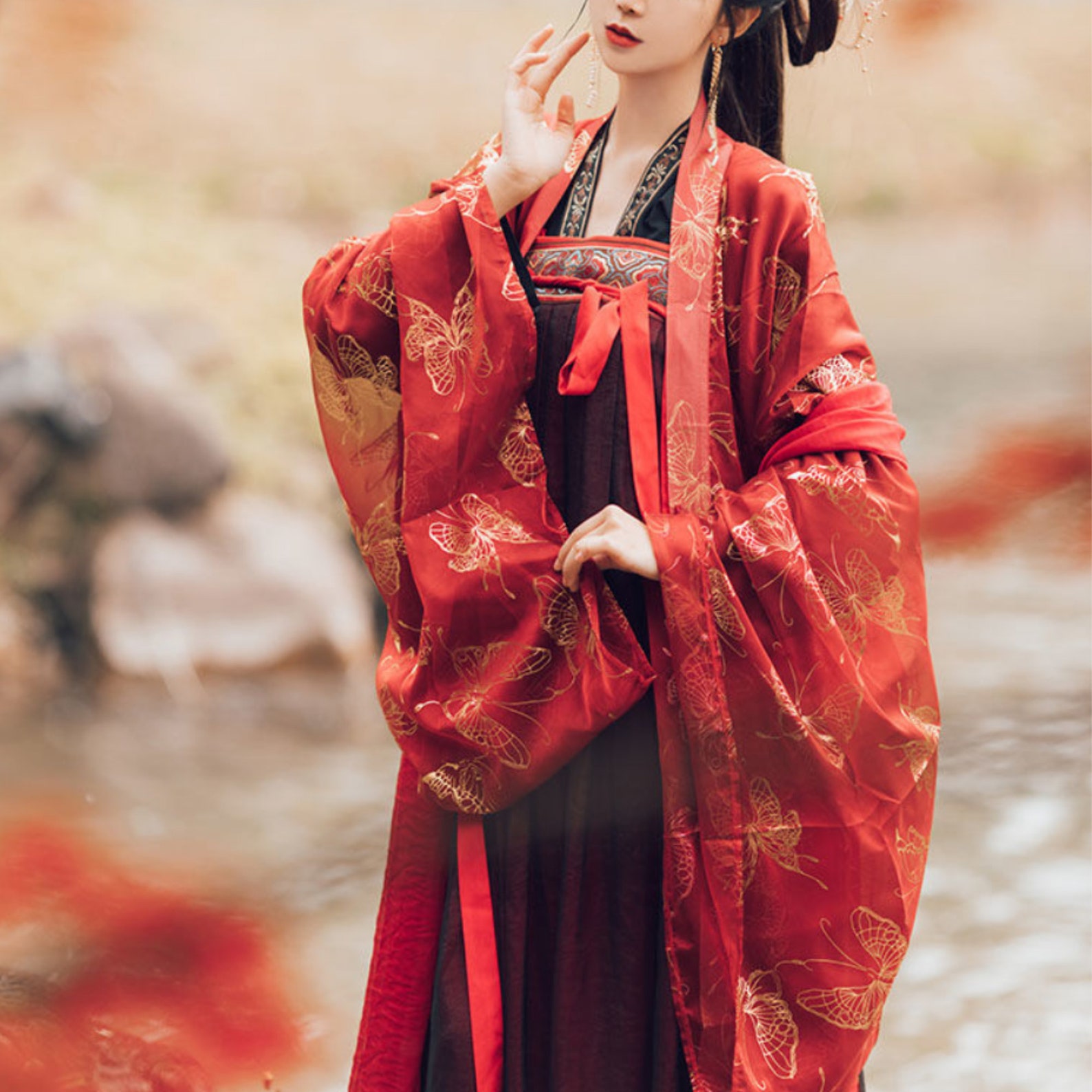 Saffron Red Hanfu Womens Hanfu Chinese Dress Etsy