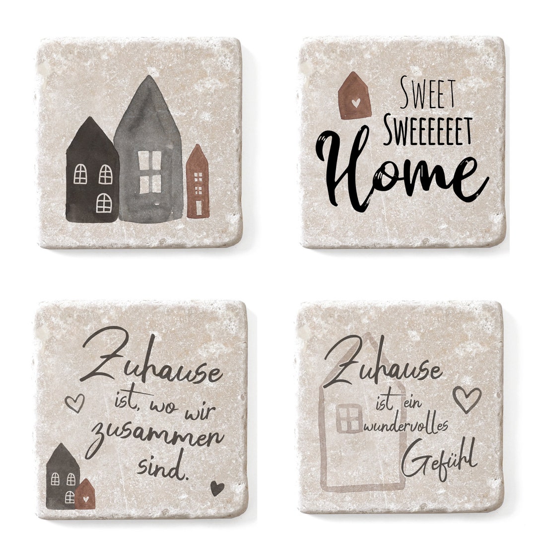 Interluxe Marble Magnet Set of 4 Home Cottage Sweet Home Marble Magnet ...