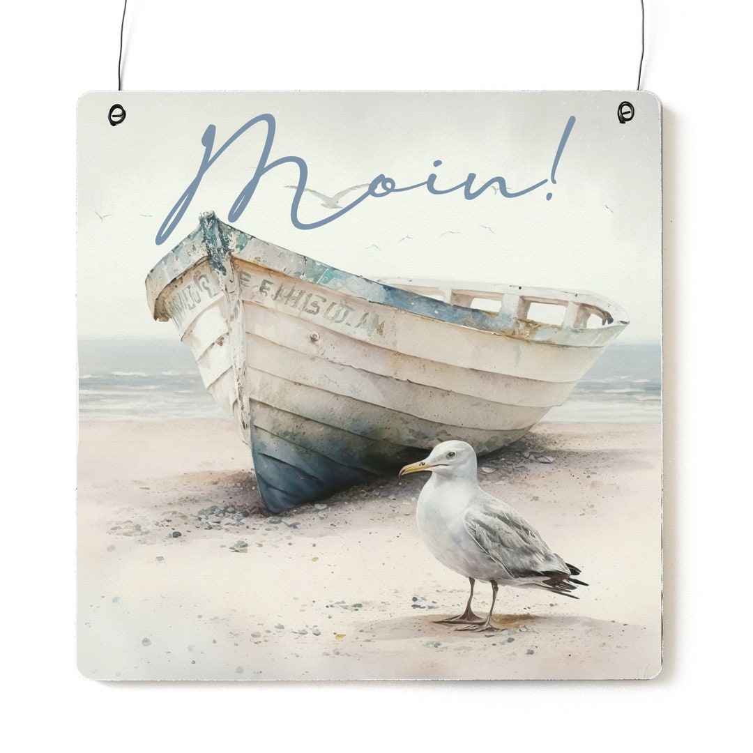 Sign Wooden Sign - Moin Meer - Saying Decorative Sign Gift for Friends ...