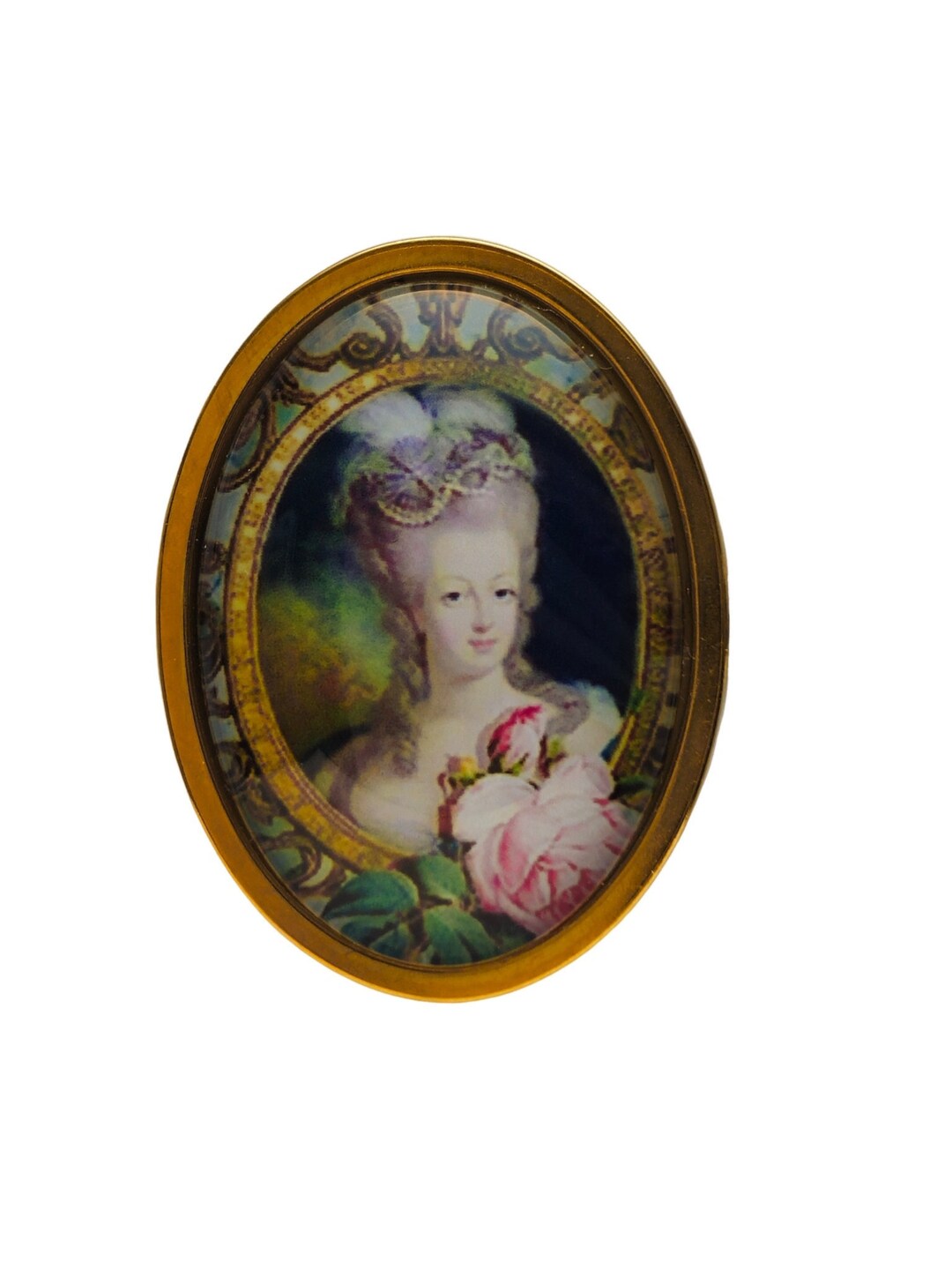 Marie Antoinette Queen of France Ring Gold Silver Cabochon Stainless ...