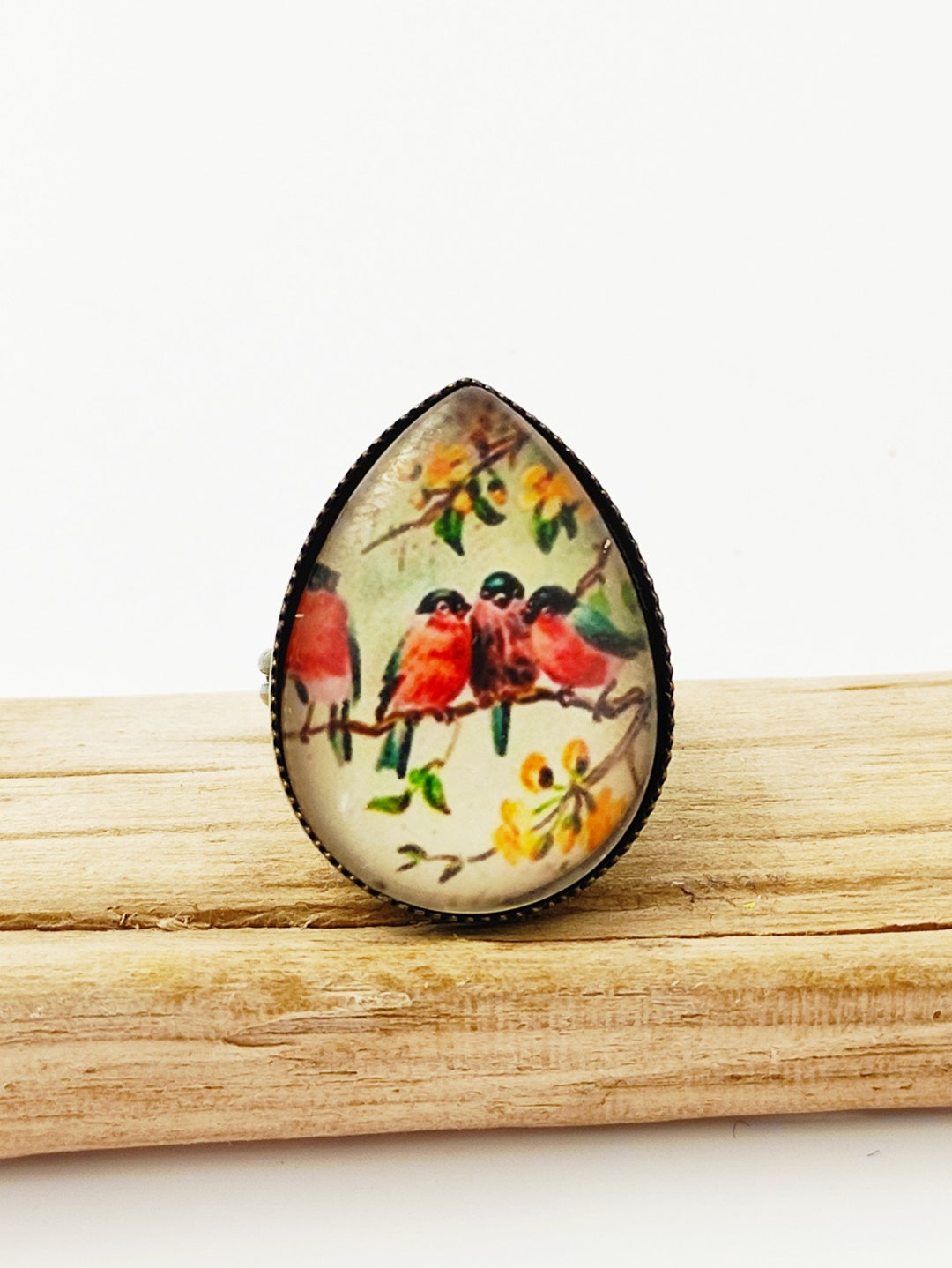 Adaptable Adjustable Bird Ring, Bird Patterns, Animals, Beige ...