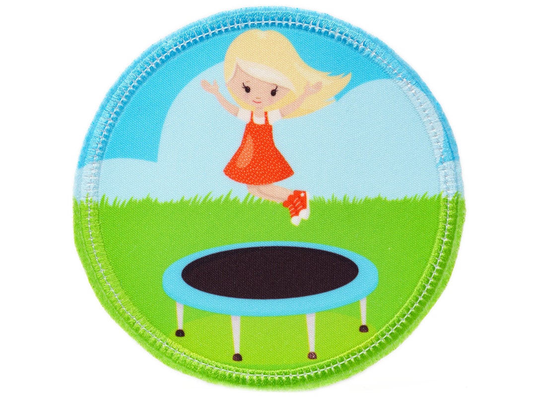 Fabric Velcro Patch for School Bags Trampoline Girl Customizable With ...