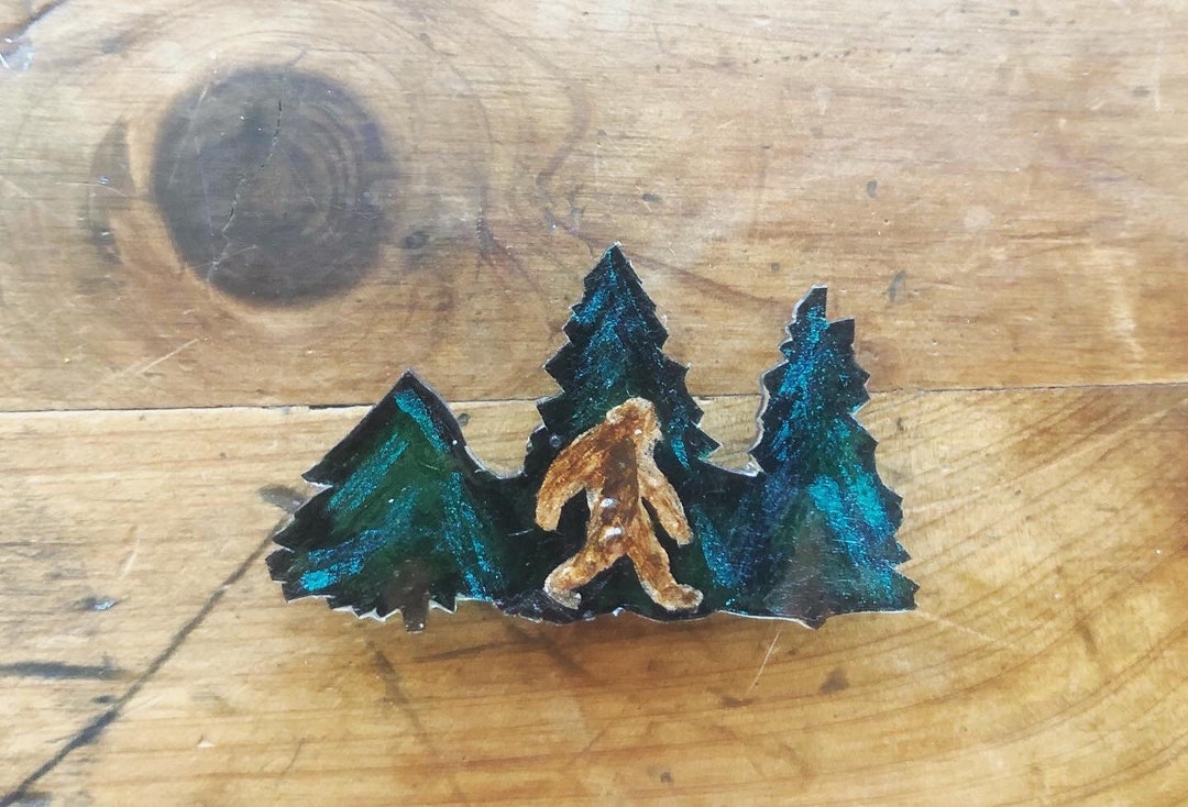 Bigfoot Hand Drawn Plastic Magnet - Etsy