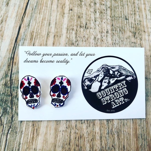 Sugar Skull Earrings - Etsy