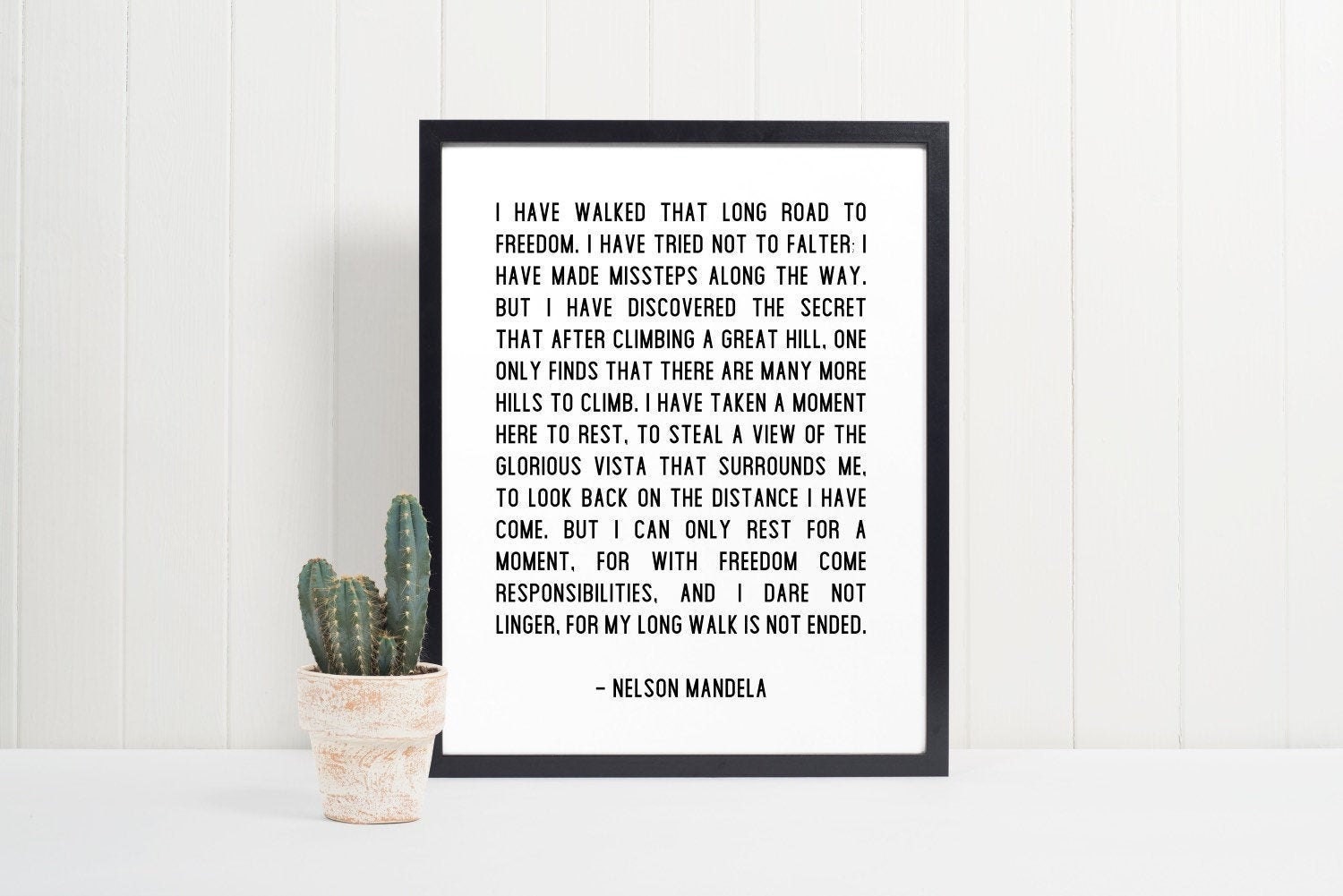 Nelson Mandela Quote Printable Wall Art Long Walk to Freedom - Etsy