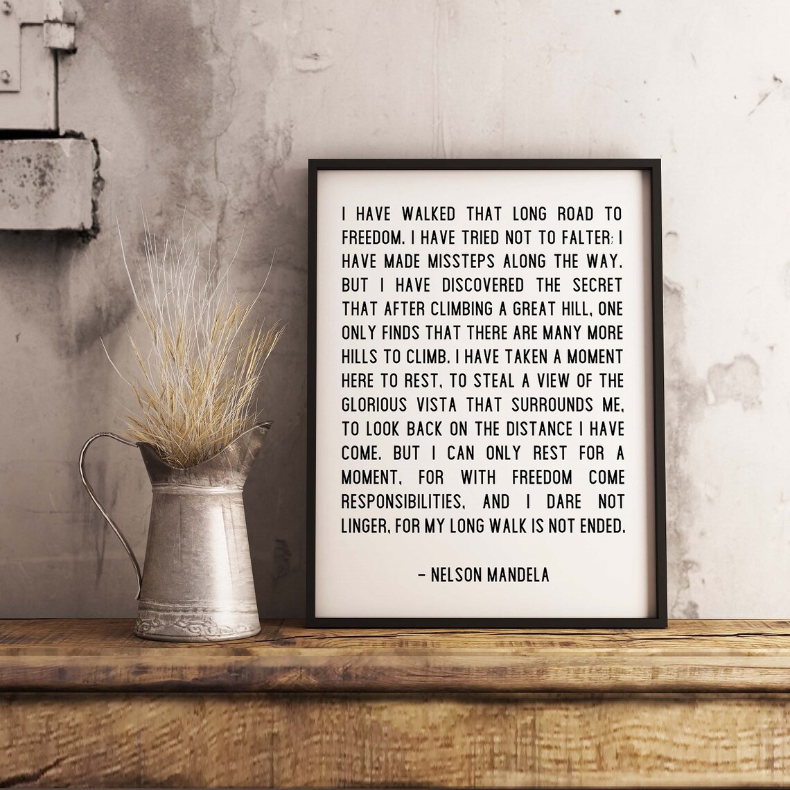 Nelson Mandela Quote Printable Wall Art Long Walk to Freedom - Etsy