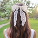 Brigitte Hair Bow Barrette, Ivory Hair Bow, Grosgrain Hair Bow, Lace ...