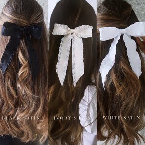 Brigitte Bardot Hair Bow Barrette slim Ivory Hair Bow - Etsy