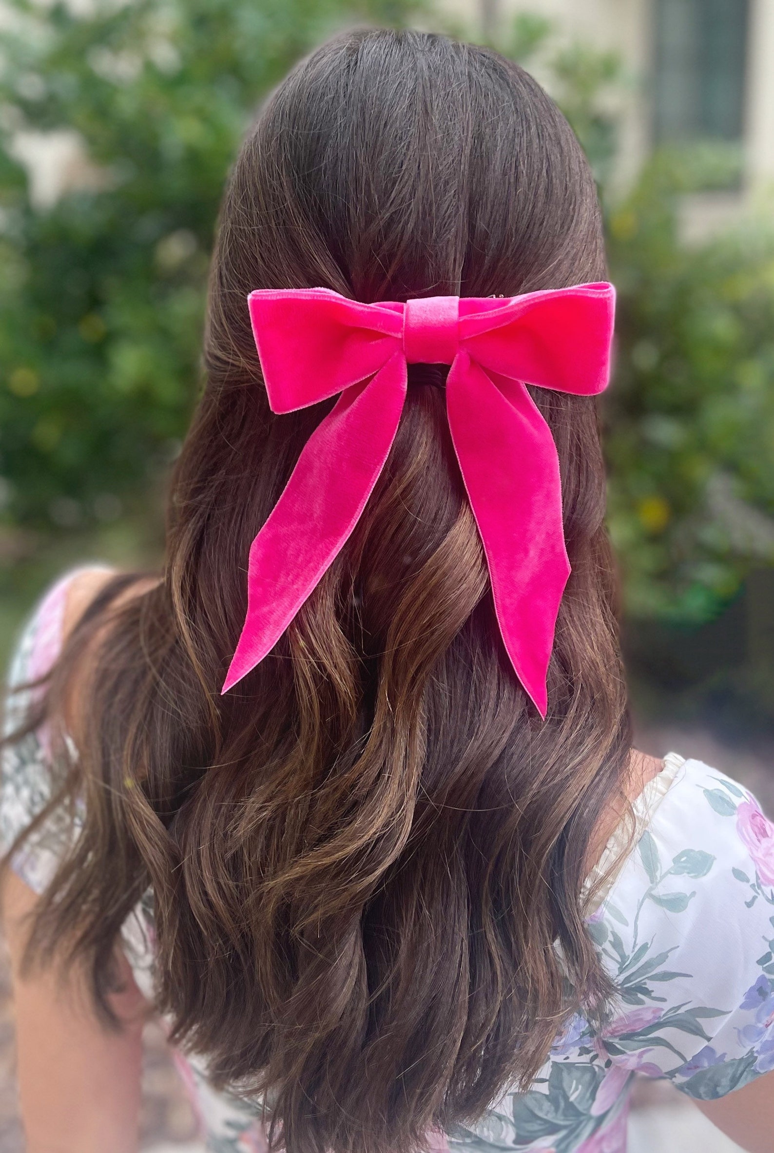 Brigitte Hair Bow Barrette, Hot Pink Hair Bow, Easter Hair Bow, Bright ...