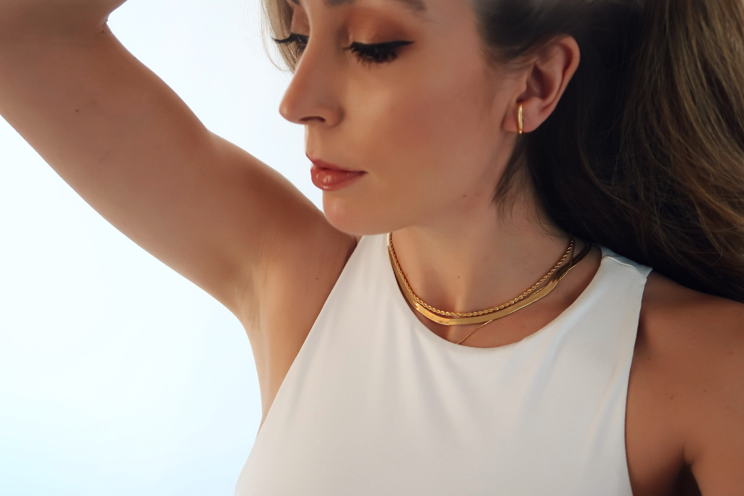 Gold Ear Bar Earrings Gold-plated Ear Huggies Simple Gold - Etsy