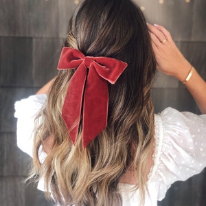 Brigitte Hair Bow Barrette (slim), Ivory Hair Bow, Grosgrain Hair Bow ...