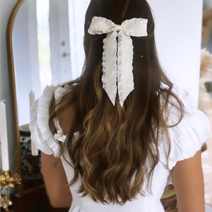 Brigitte Bardot Hair Bow Barrette slim Ivory Hair Bow - Etsy