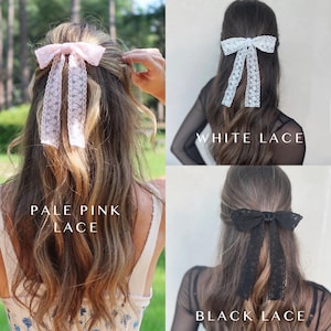 Black Lace Hair Bow Barrette, Delicate Hair Bow, Gift for Her, Classic ...