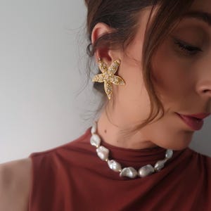 Conch Shell Pearl Choker, Freshwater Pearl Choker, Baroque Pearl ...