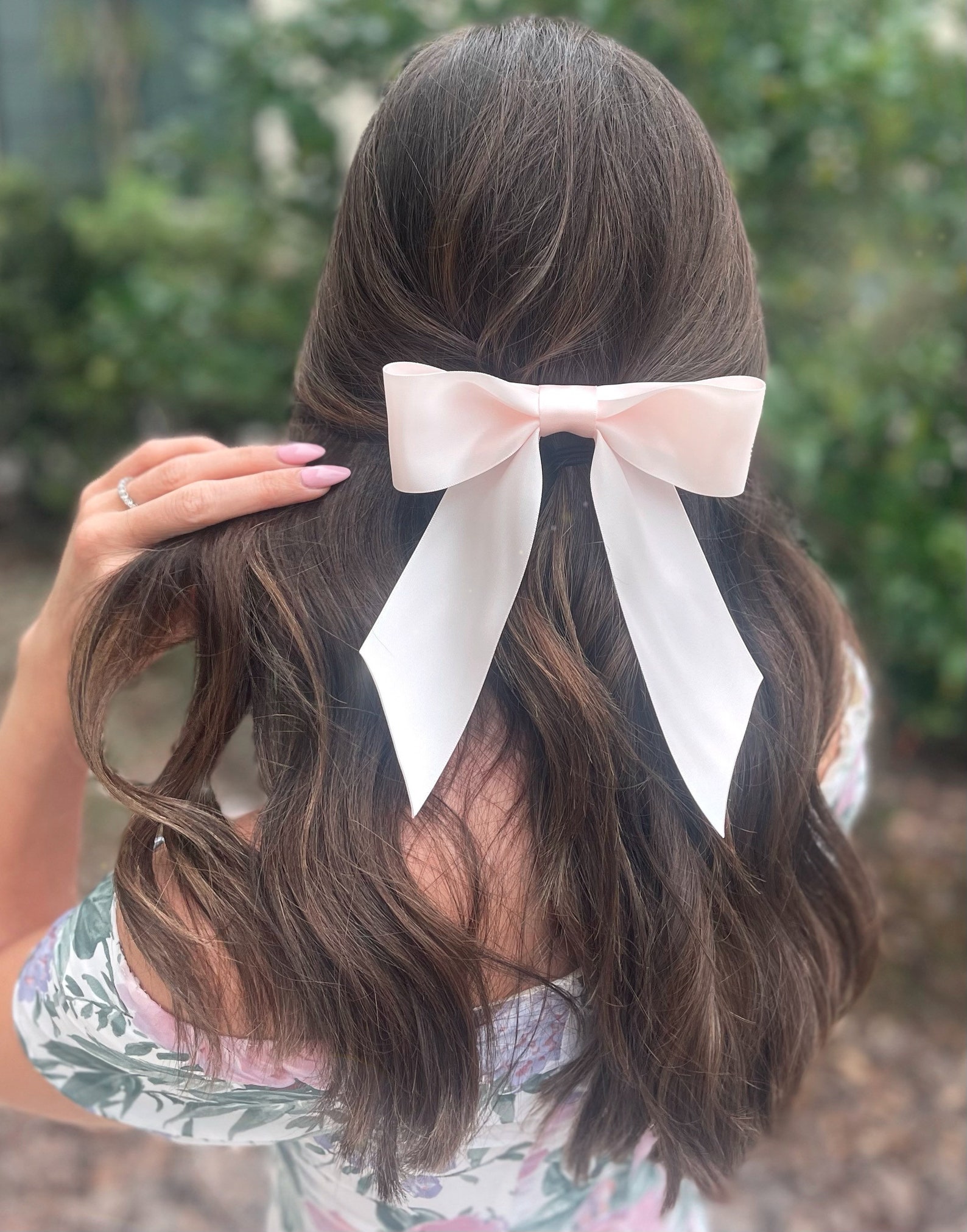 Brigitte Hair Bow Barrette, Light Pink Hair Bow, Grosgrain Hair Bow ...