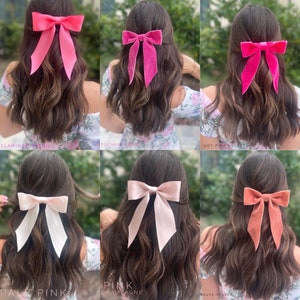 Brigitte Hair Bow Barrette (slim), Ivory Hair Bow, Grosgrain Hair Bow ...