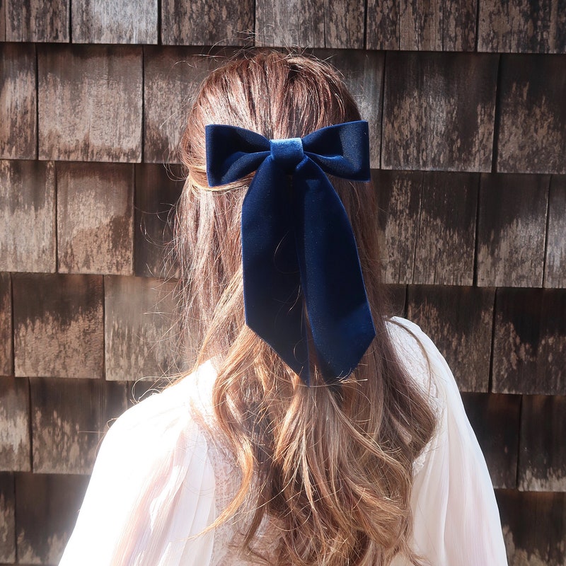 Navy Blue Hair Bow - Etsy