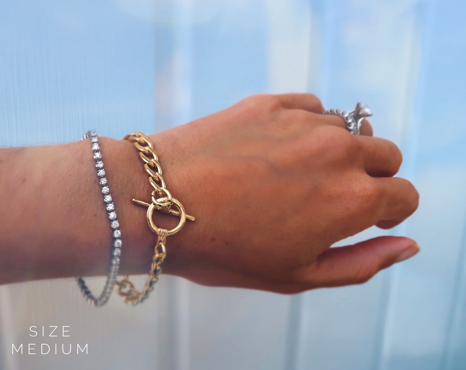 Curb Link Gold-plated Bracelet, Gold Chain Bracelet, Gold Cuban Link ...