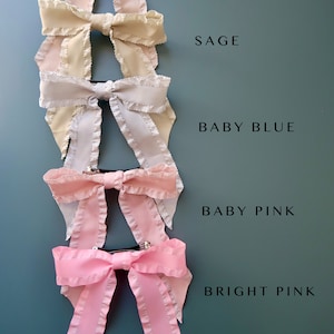 Brigitte Hair Bow Barrette, Light Pink Hair Bow, Baby Pink Hair Bow ...