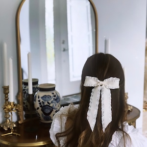 Brigitte Bardot Hair Bow Barrette slim Ivory Hair Bow - Etsy