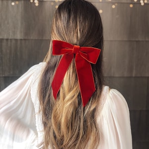 Brigitte Hair Bow Barrette (slim), Ivory Hair Bow, Grosgrain Hair Bow ...