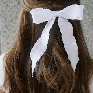 Brigitte Bardot Hair Bow Barrette slim Ivory Hair Bow - Etsy