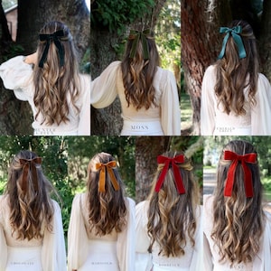 Chocolate Brown Velvet Hair Bow Barrette, Delicate Hair Bow, Gift for ...