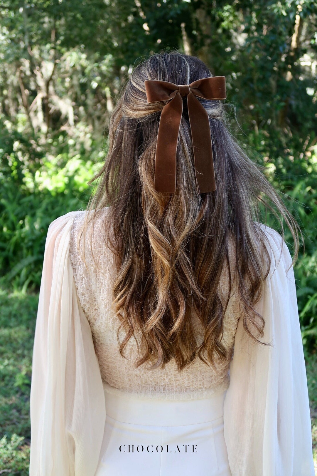 Chocolate Brown Velvet Hair Bow Barrette, Delicate Hair Bow, Gift for ...