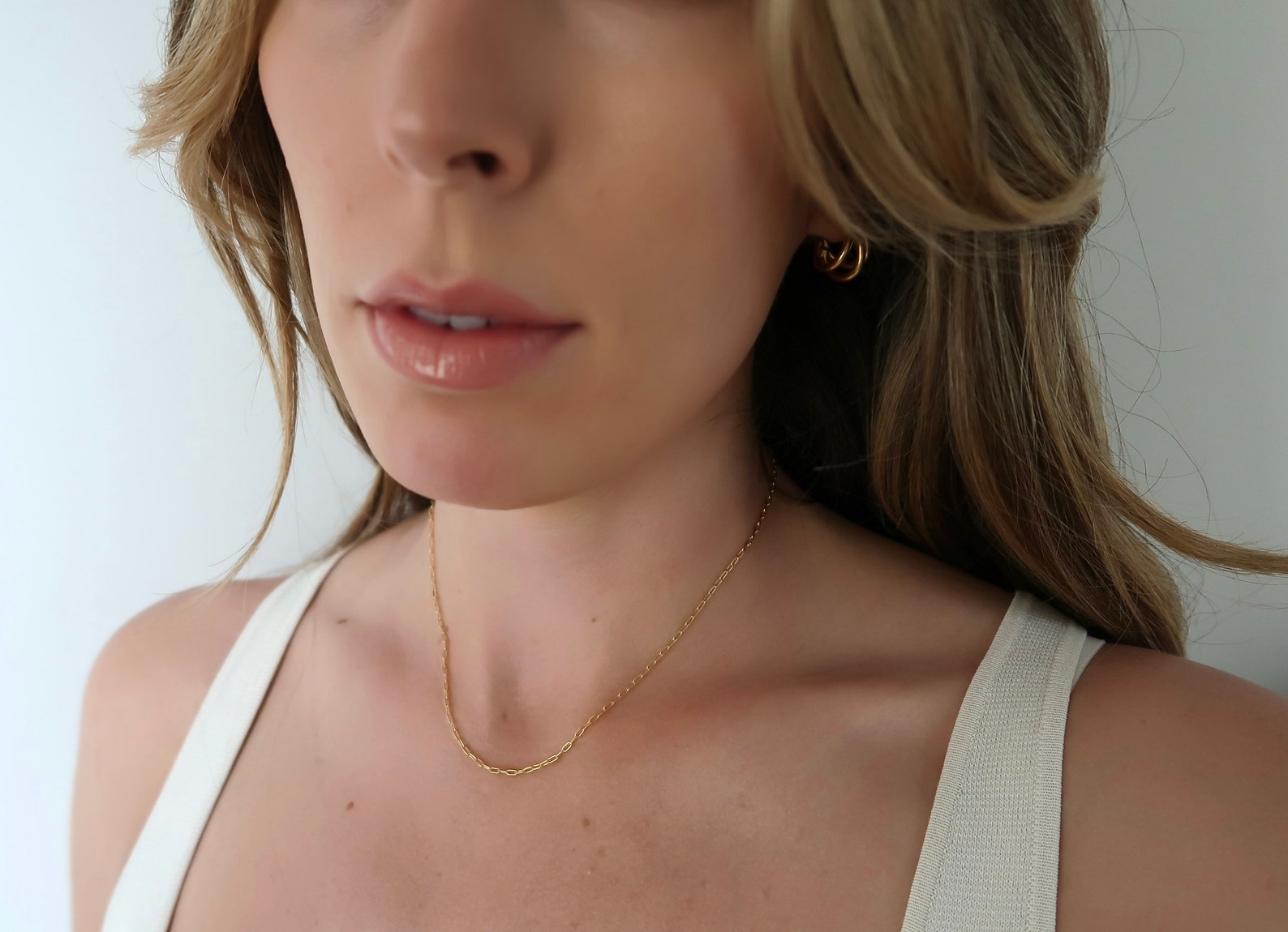 Minimalist Gold Chain Gold-plated Simple Thin Necklace Gold - Etsy