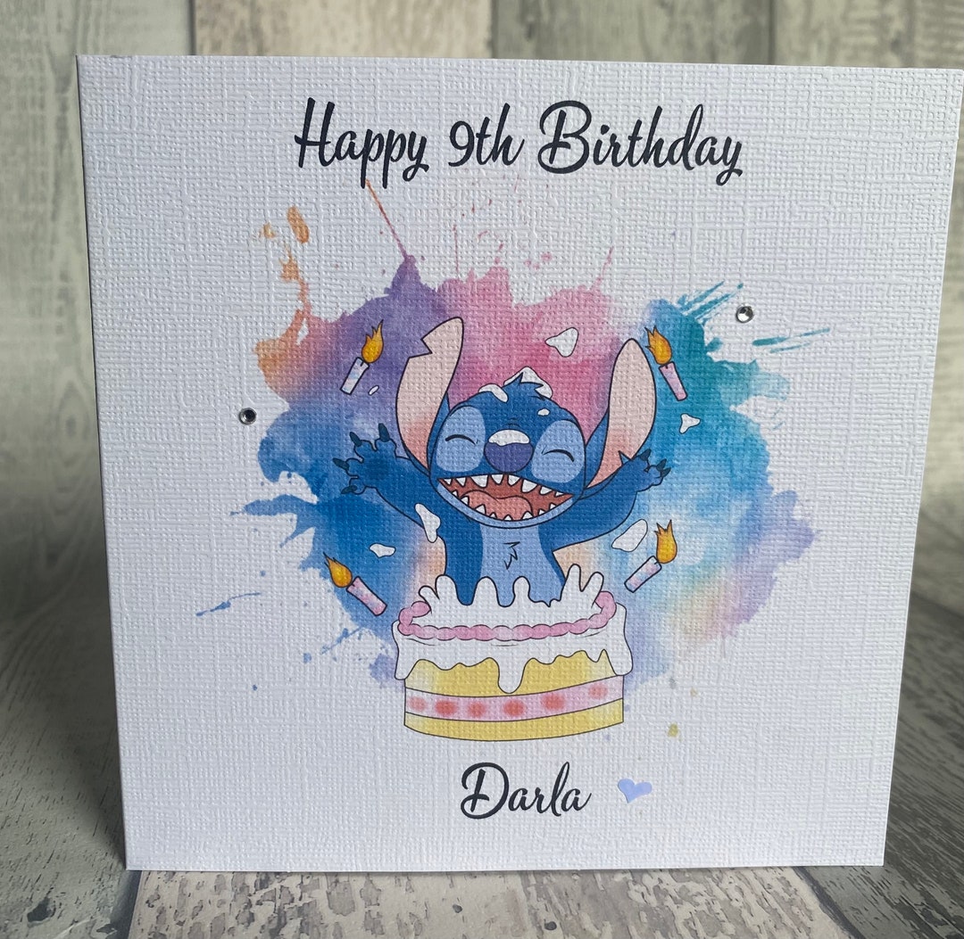 Personalised Stitch Birthday Card,lilo and Stitch, Stitch Gift - Etsy UK