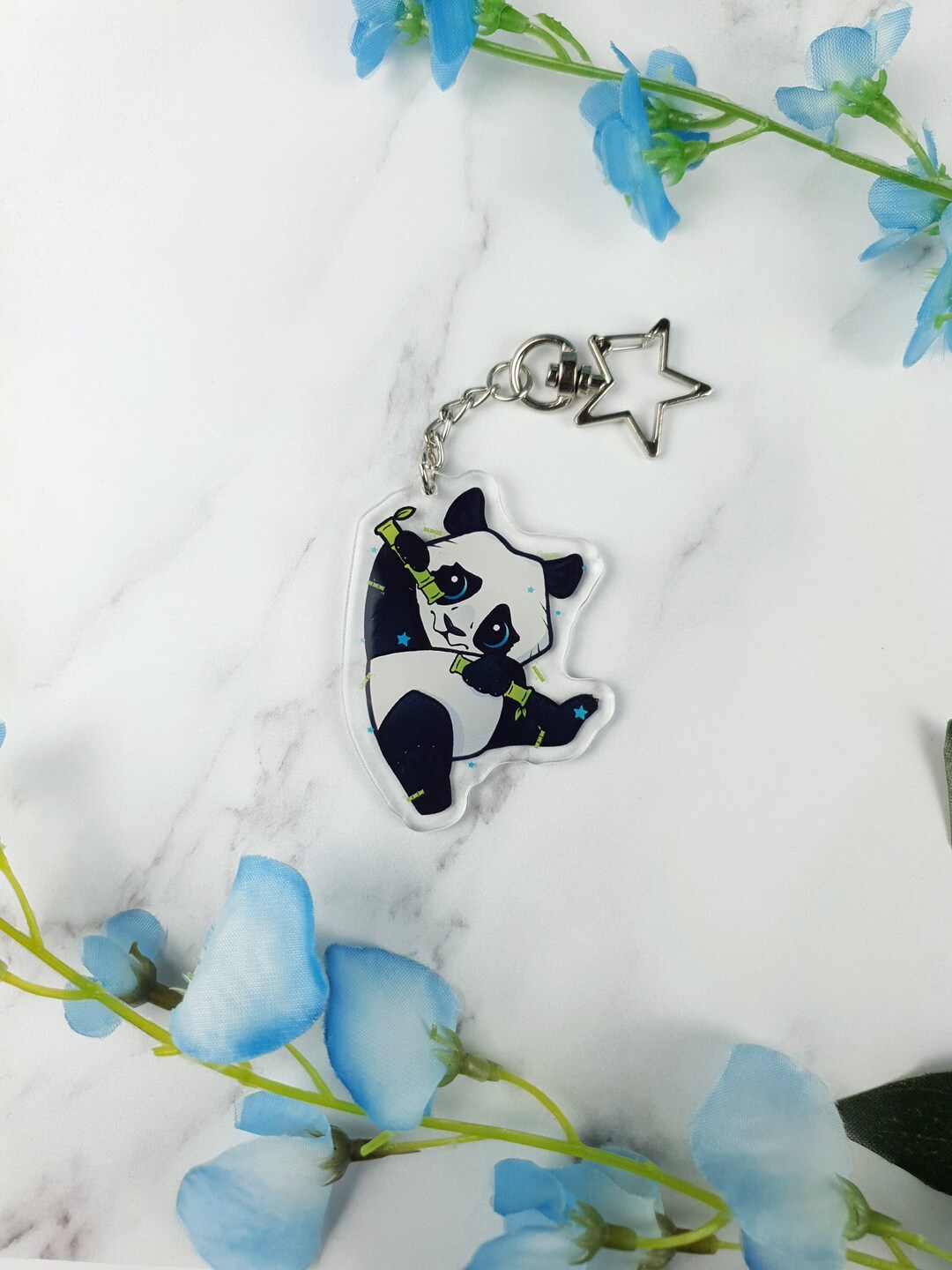 Panda Keyring Bamboo Acrylic Keychain Cute Gift - Etsy