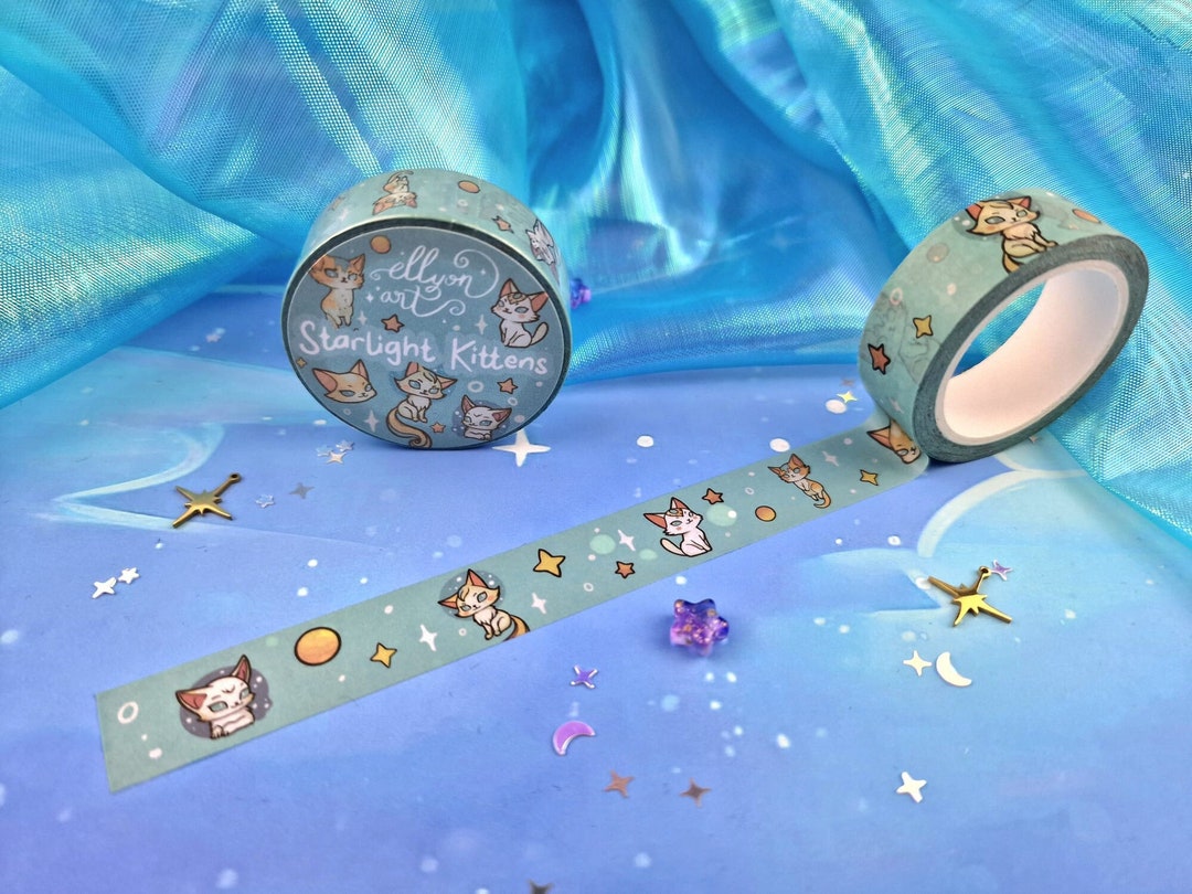 Kawaii Starlight Kittens Washi Tape: Cosy Scrapbooking - Etsy