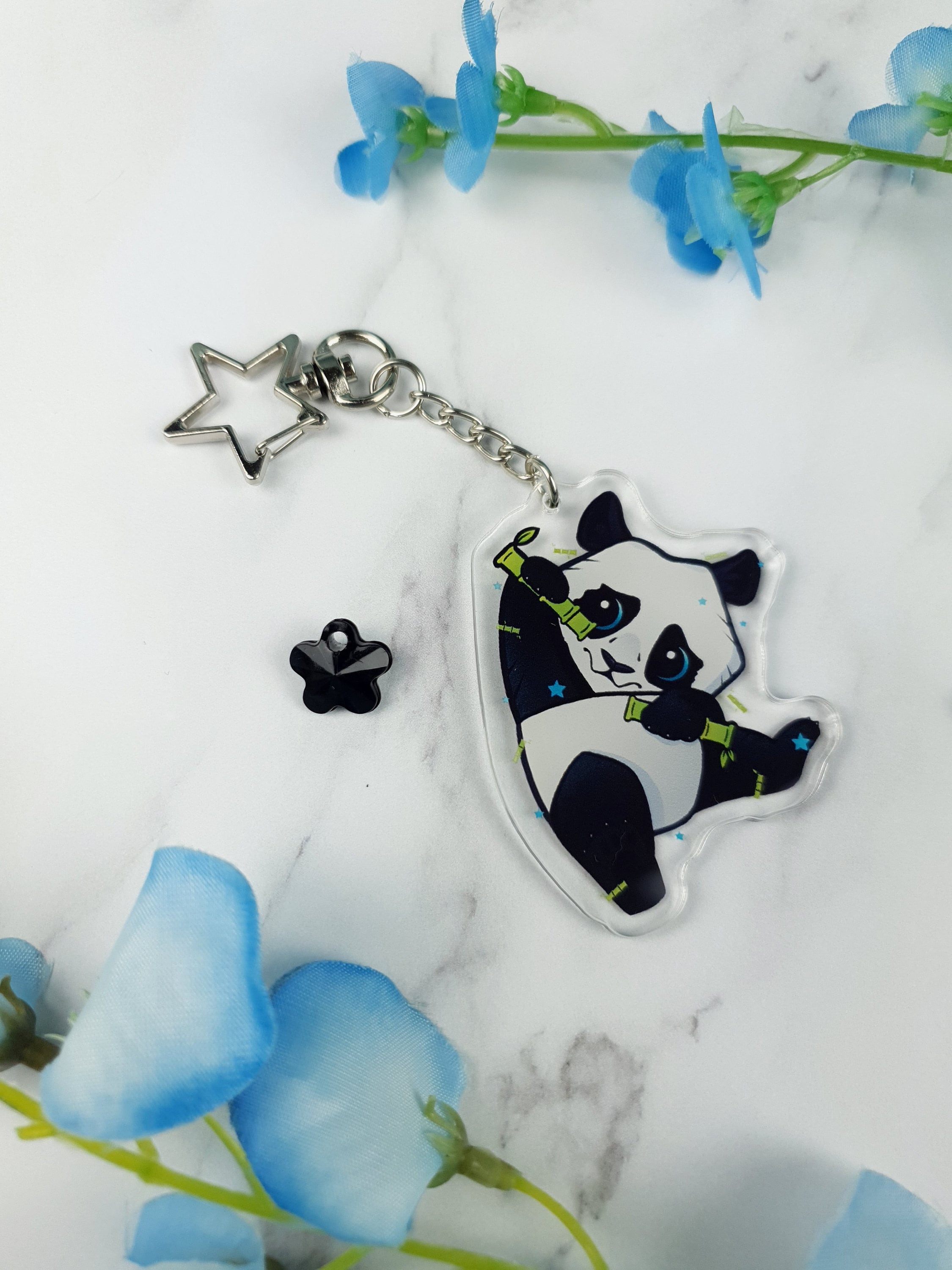 Panda Keyring Bamboo Acrylic Keychain Cute Gift - Etsy