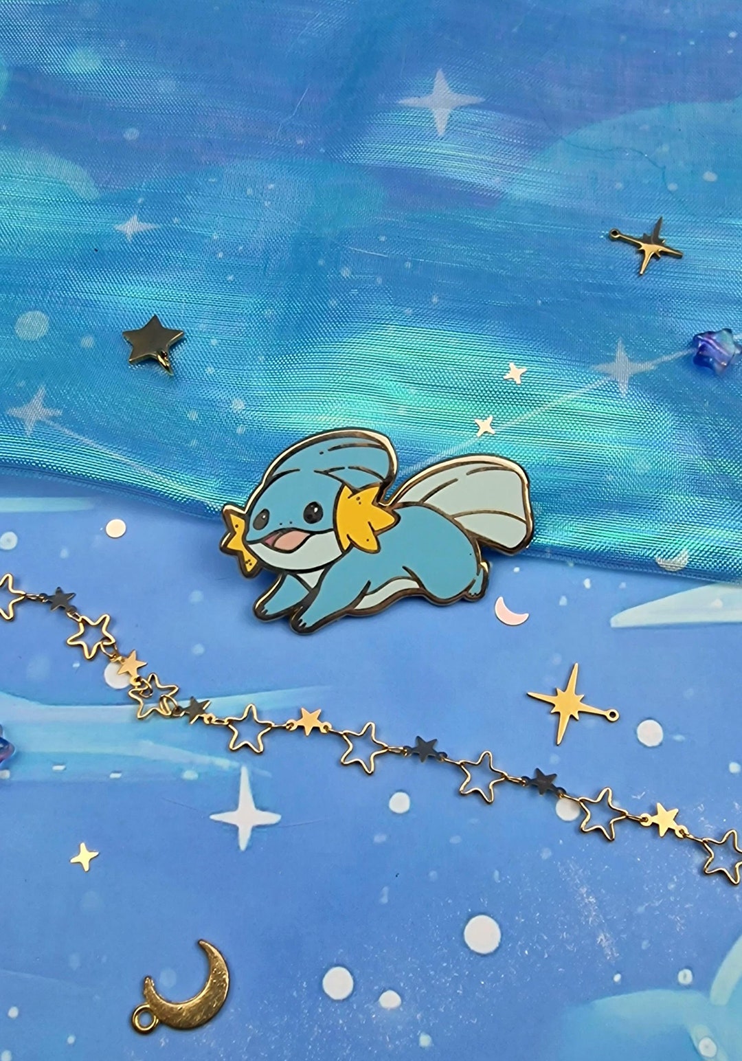 Cute Collector Pin Kawaii Japanese Anime Pokemon Mudkip Lapel Pin Shiny ...