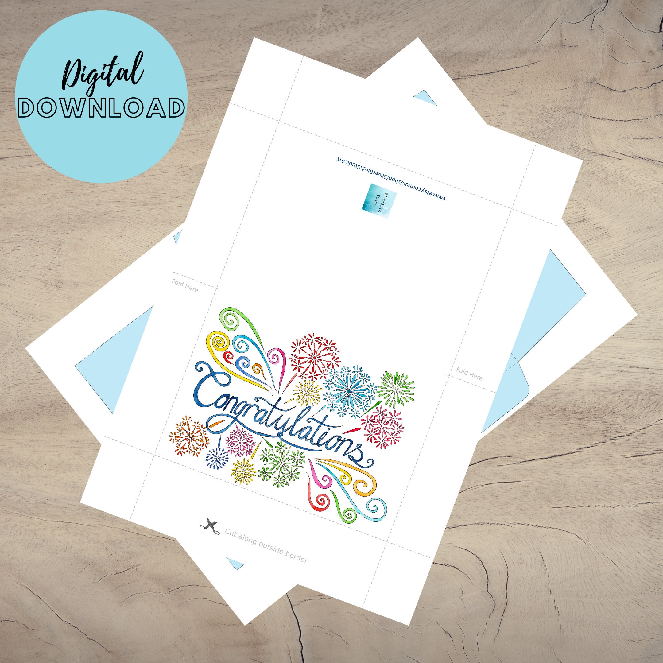 Congratulations Card / Printable Congratulations Card / Instant ...