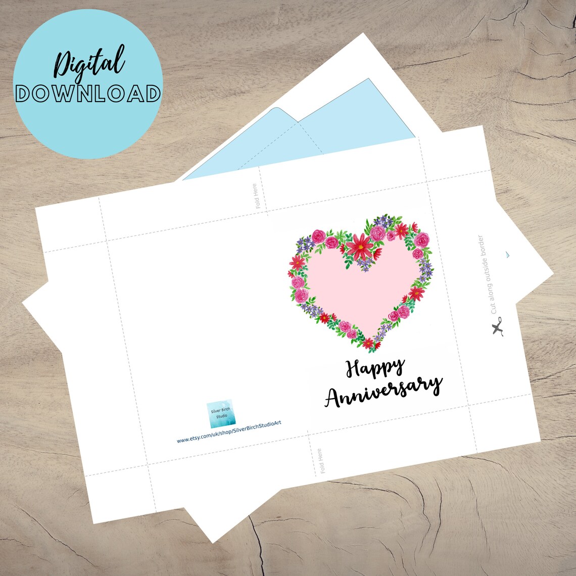 Happy Anniversary Card/printable Anniversary Card/downloadable ...