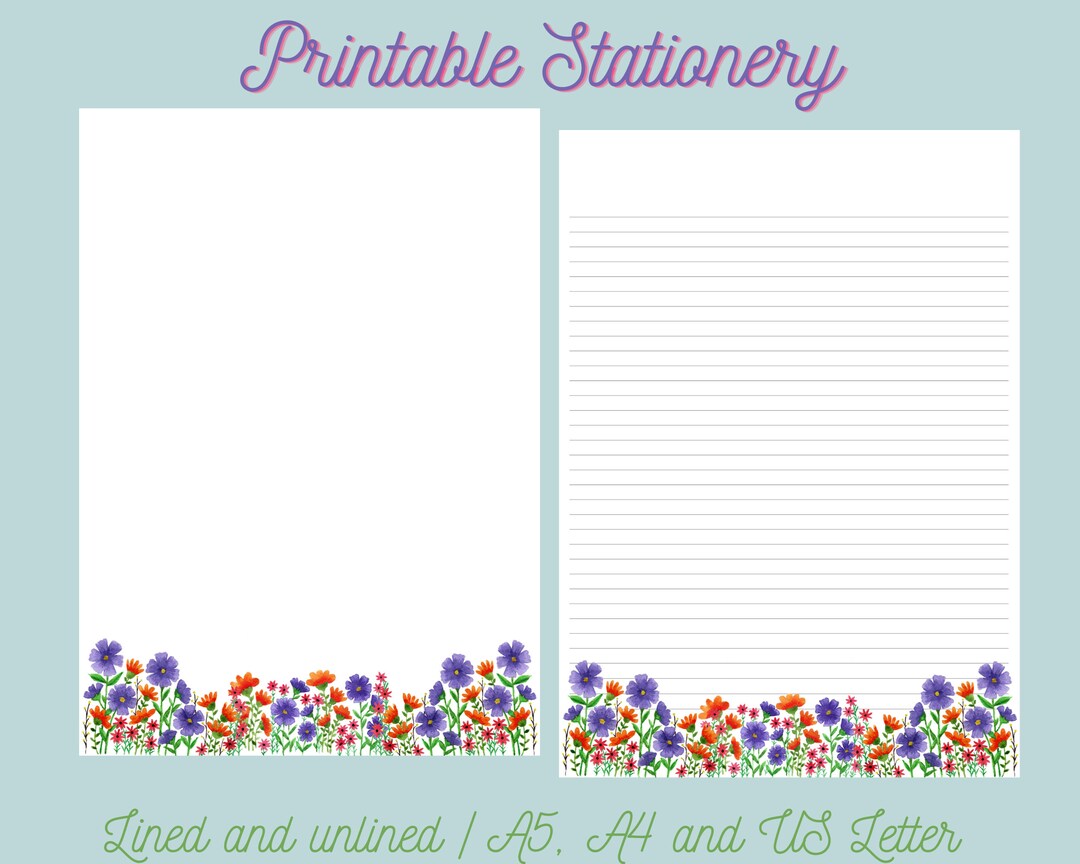 Pretty Printable Writing Paper, Writing Paper, Printable Stationery ...